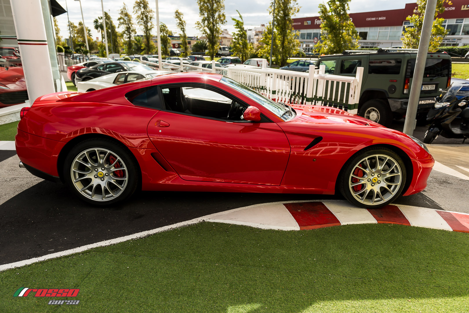 Luxury Rosso Corsa Ferrari 599 GTB at Rosso Corsa