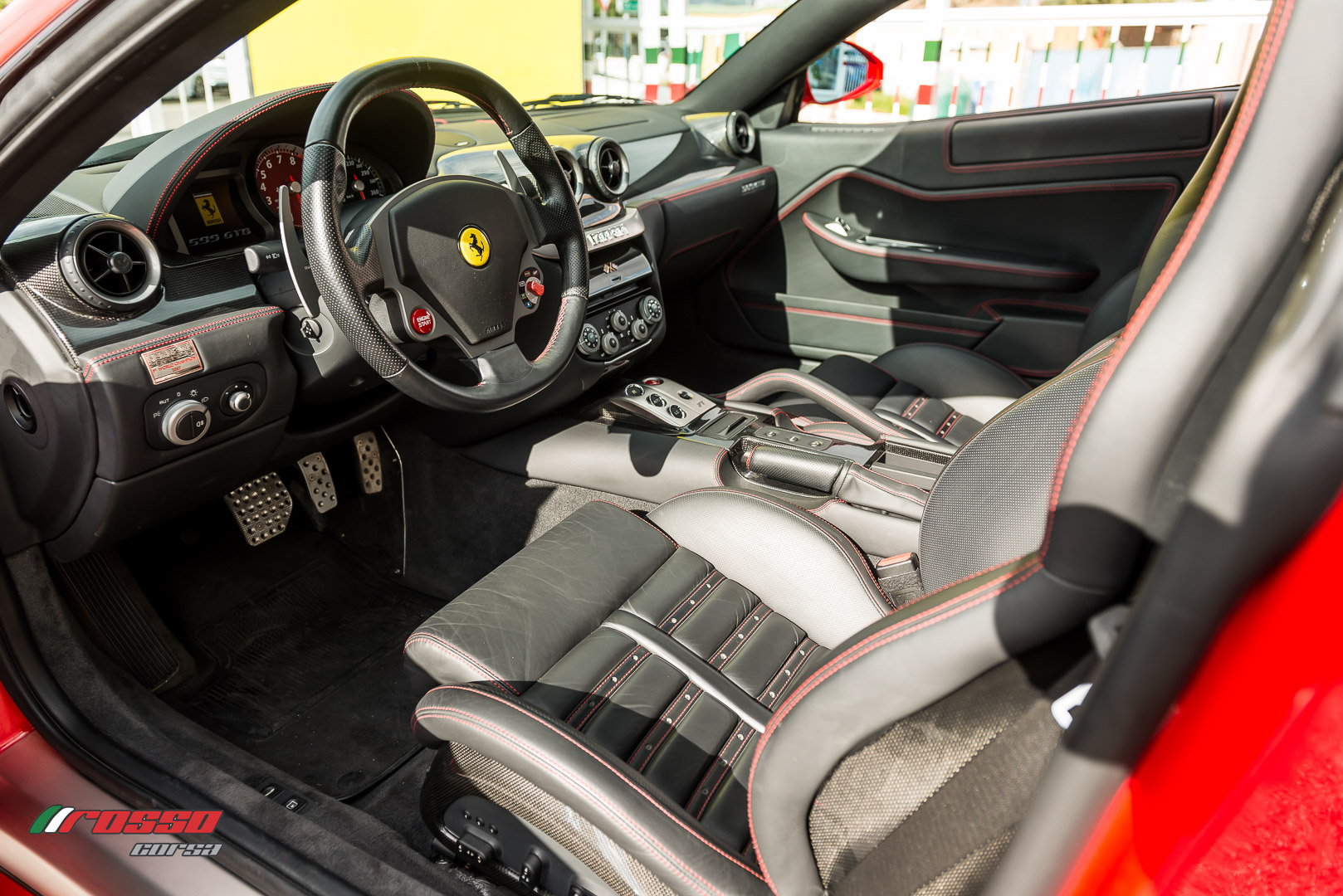 Luxury Rosso Corsa Ferrari 599 GTB at Rosso Corsa