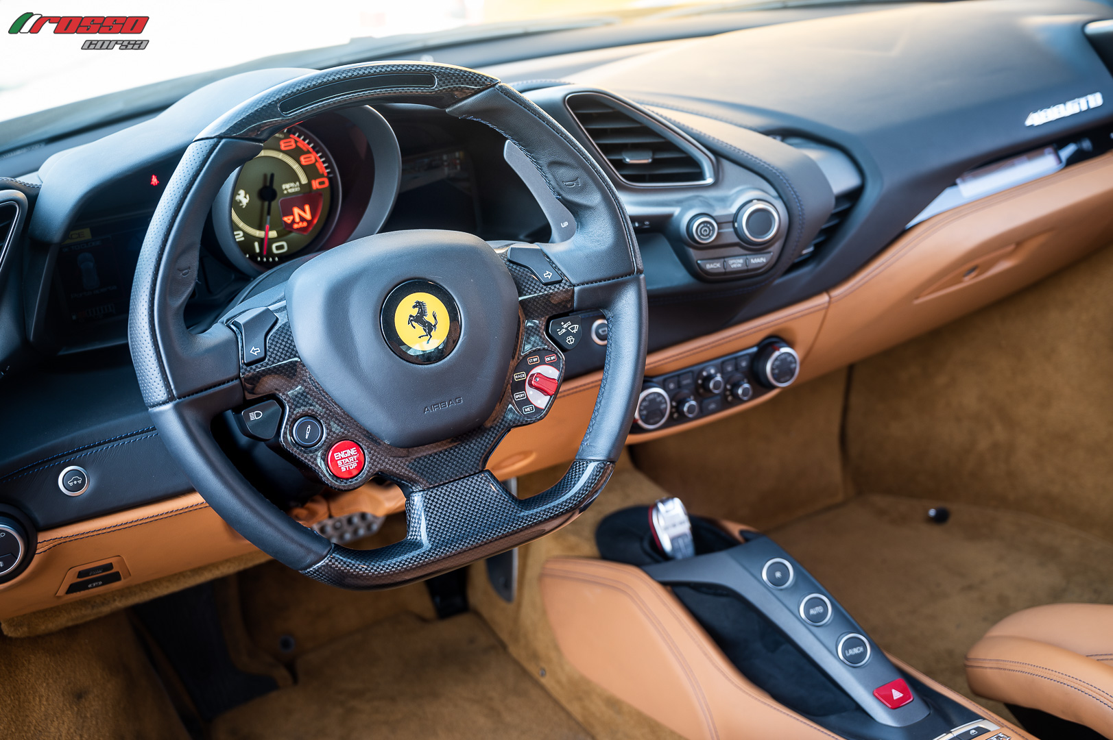 Bleu Tour de France Ferrari 488 GTB - Rosso Corsa