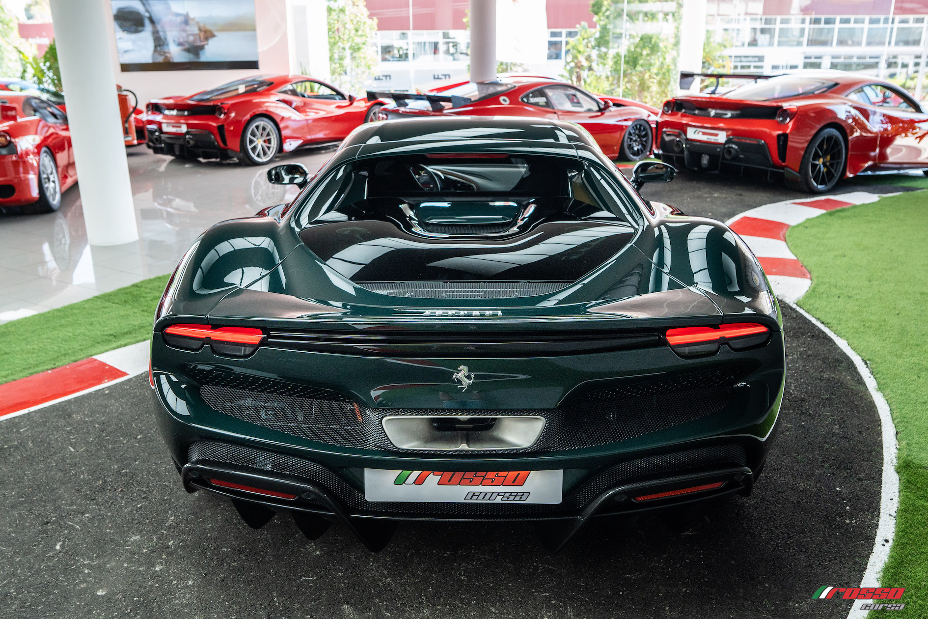 Luxury green racing Ferrari 296 for sale