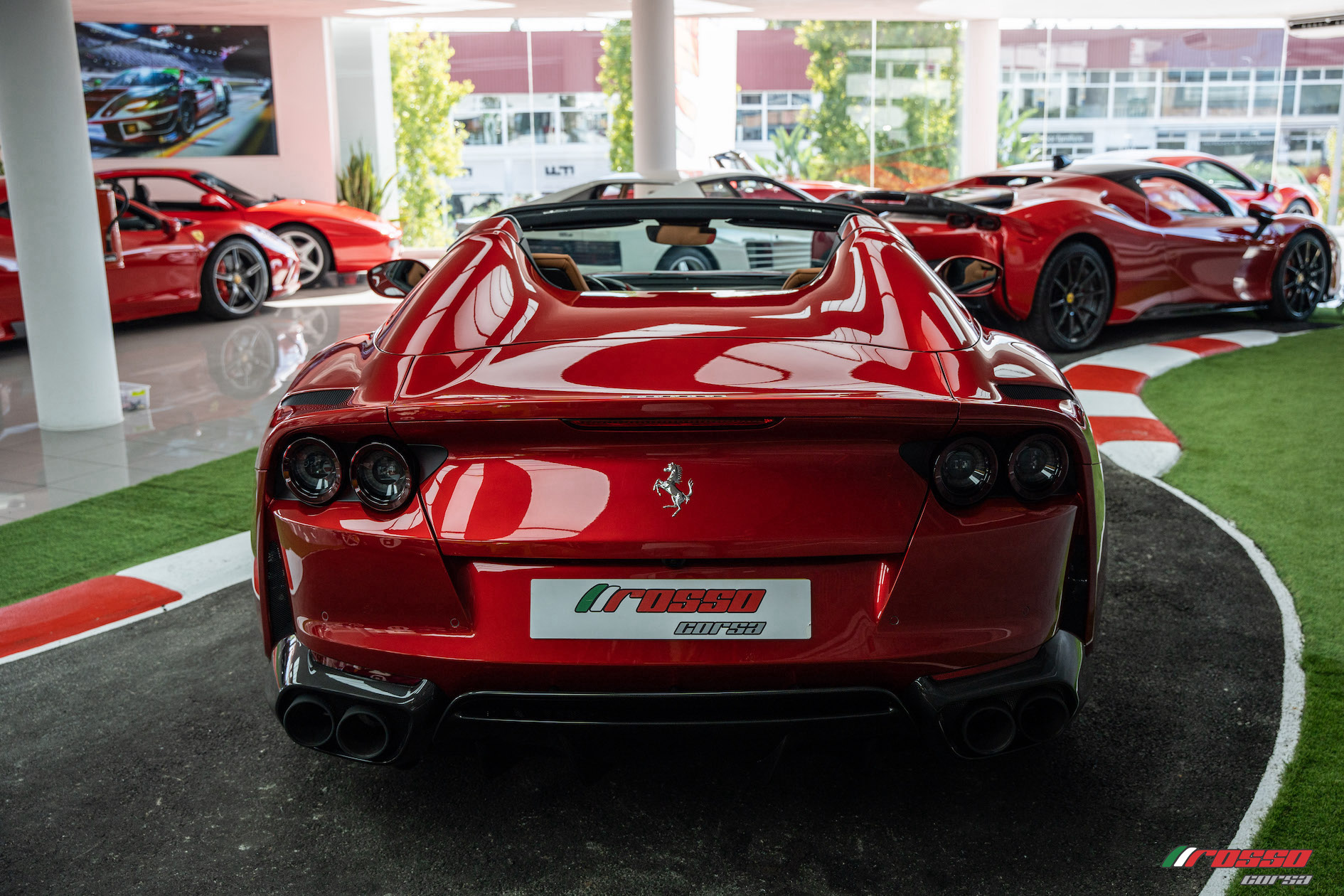Luxury Rosso Magma colored Ferrari 812 GTS for sale